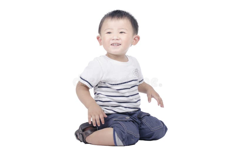 Smiling Kid Sit on the Floor Stock Image - Image of sitting, happy ...