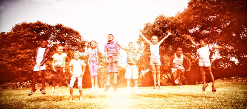 Kids jumping in ocean stock image. Image of play, casual - 37828345