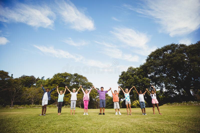 Smiling Kids Posing Together during a Sunny Day Stock Photo - Image of ...
