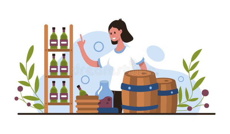 Smiling Lady Working in Bar, Testing Different Wine Production Stock ...