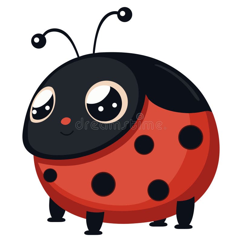 Smiling Ladybug Cute Cartoon Characters. Stock Vector - Illustration of ...