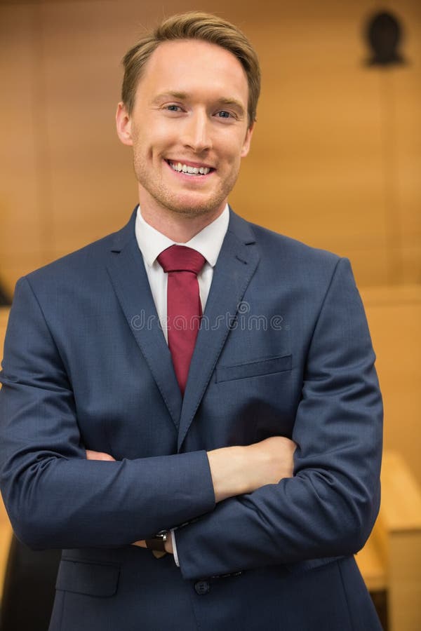 Smiling Lawyer Looking at Camera Stock Photo - Image of authority ...