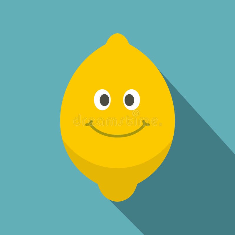 Smiling Lemon Fruit Icon Digital Red Stock Vector - Illustration of ...