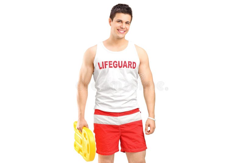 A Smiling Lifeguard on Duty Posing Stock Photo - Image of muscle, safe ...