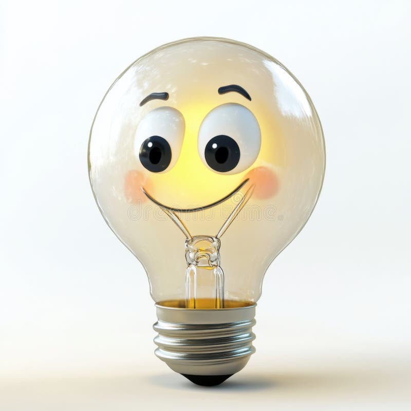 A Smiling Light Bulb with a Bulb Inside of it Stock Illustration ...