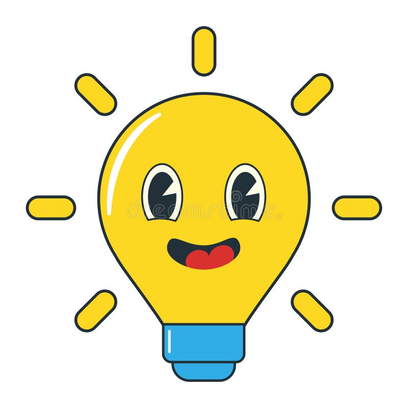 Smiling light bulb stock vector. Illustration of resource - 261732986