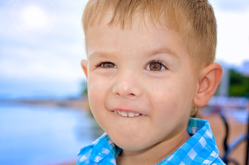 Smiling little boy stock image. Image of beautiful, face - 32691925