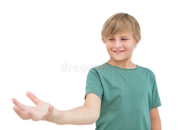 Smiling Little Boy Holding Something Stock Photo - Image of cute, child ...