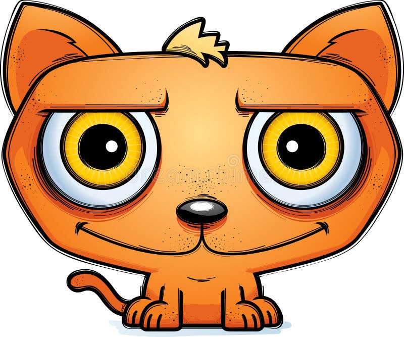 Smiling Little Cartoon Cat stock vector. Illustration of happy - 115961598