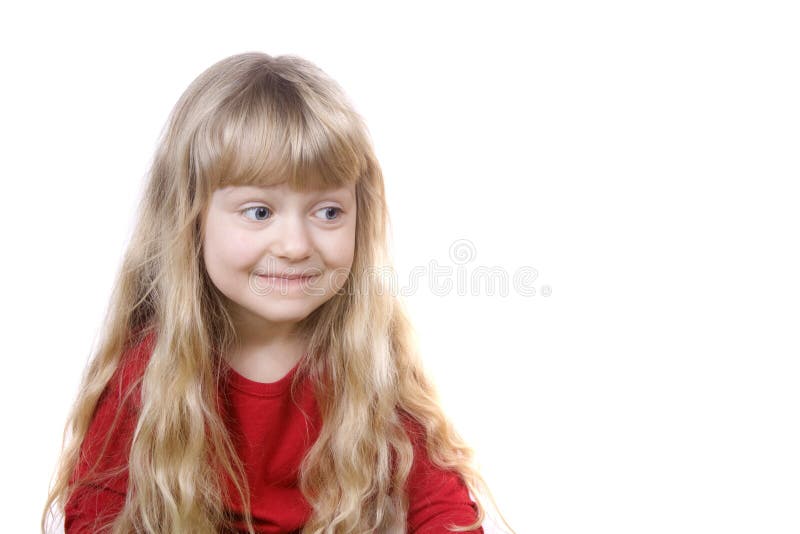 Concerned Little Girl stock photo. Image of worried, upset - 18128376