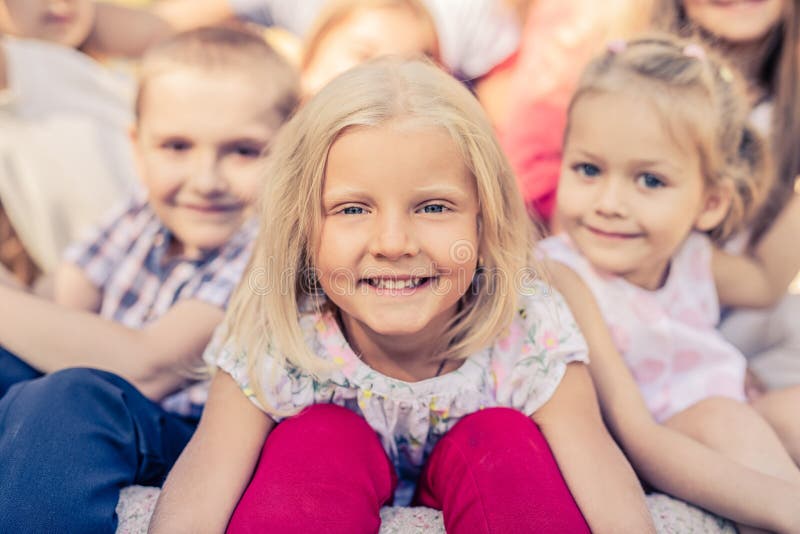 Smiling Little Kids stock photo. Image of delighted - 148340926