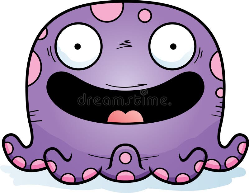 Smiling Little Octopus stock vector. Illustration of happy - 115805775