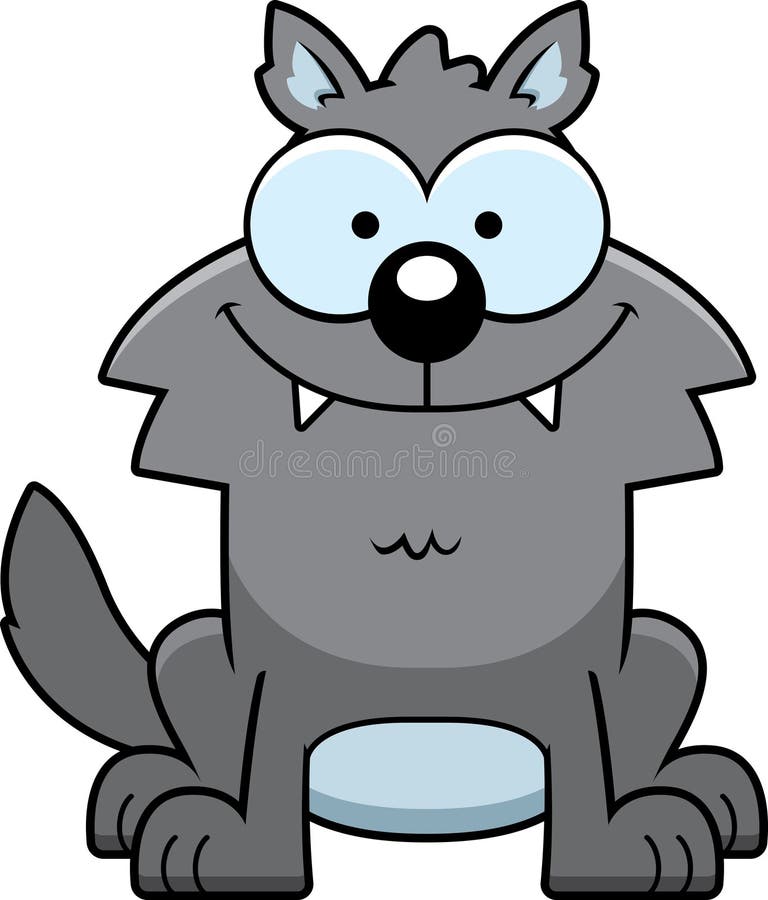 Smiling Little Wolf stock vector. Illustration of smiling - 157337965