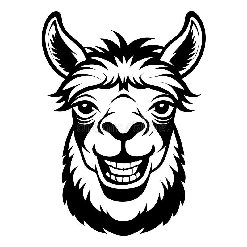 Smiling Llama Head Vector Illustration for Fun Designs and Creative Projects Stock Photo ...