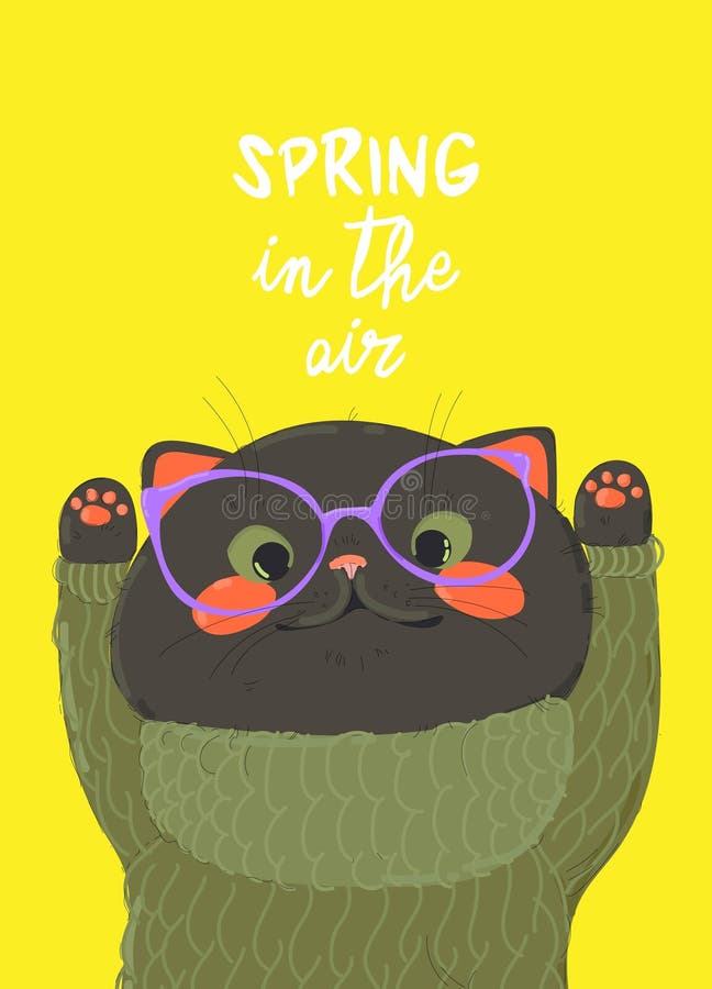 Smiling Lucky Cat Waving Its Paws Up Stock Vector - Illustration of ...