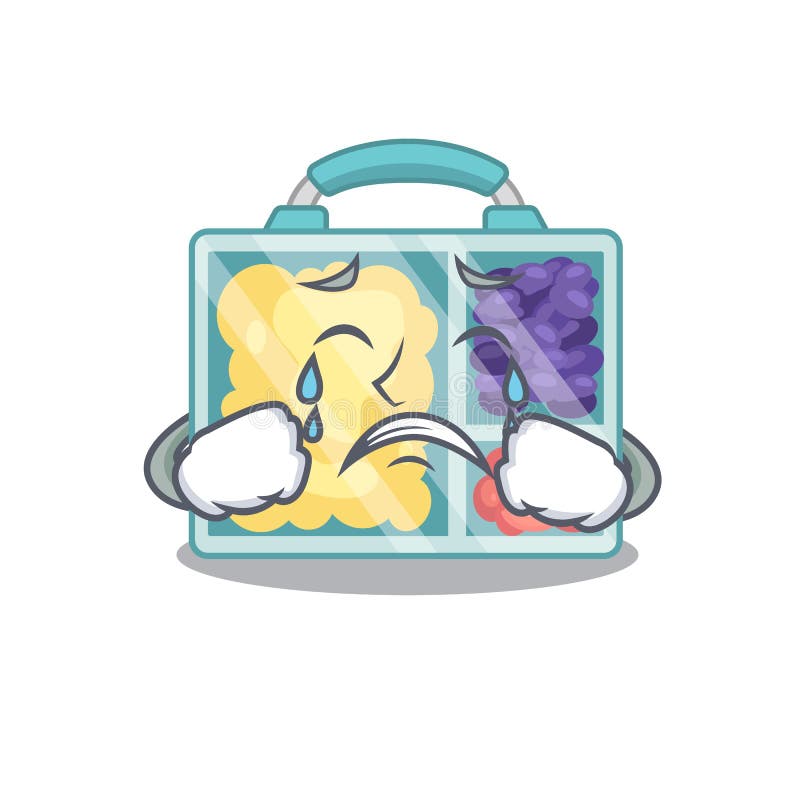 Smiling Lunch Box Character Shape Isolated Crying Stock Vector ...