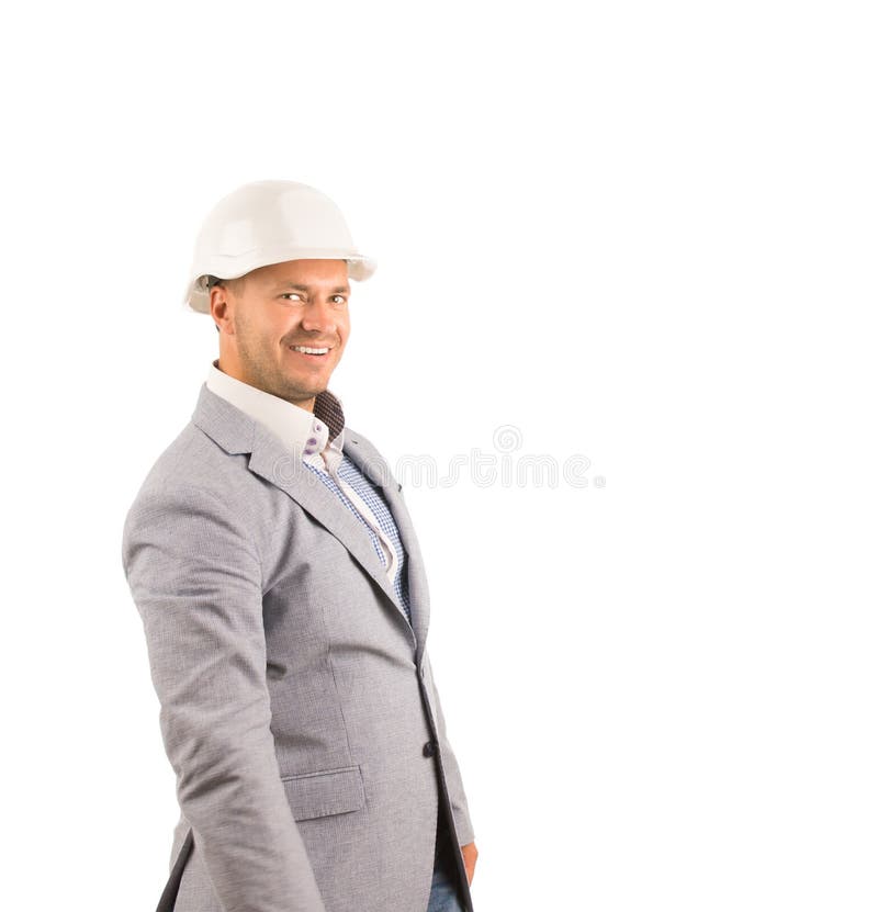 Smiling Male Engineer on Gray Coat Stock Photo - Image of confident ...