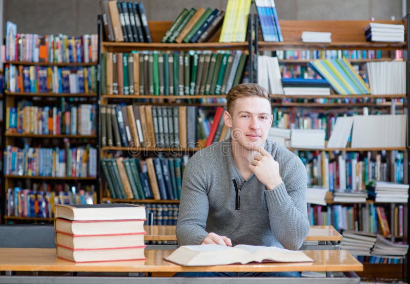 Student with Open Text Book Stock Image - Image of male, people: 10993483