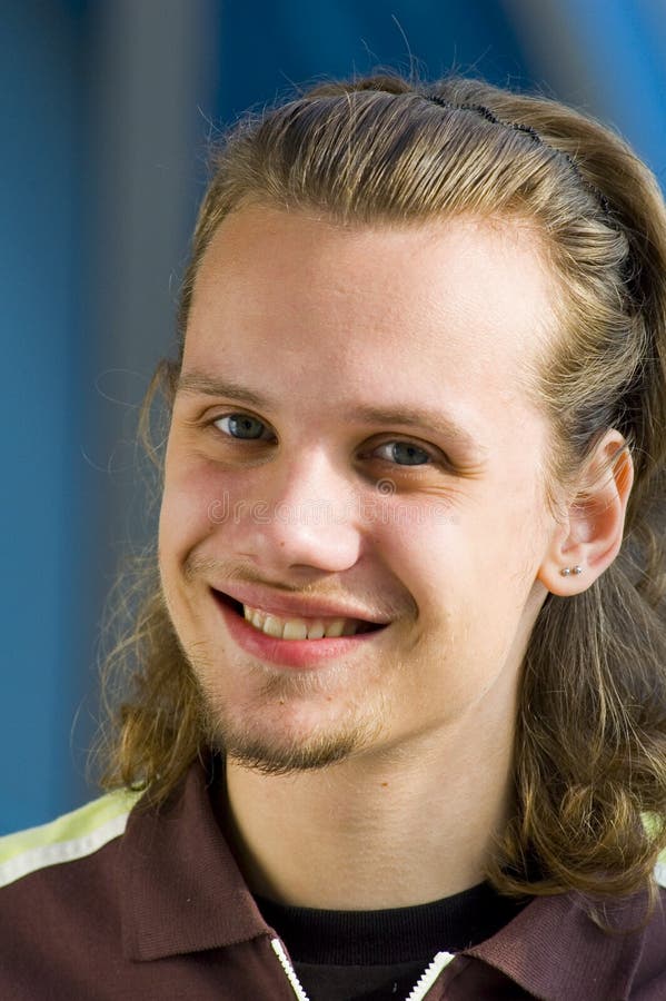 Smiling man stock photo. Image of shirt, hair, relaxed - 1096334
