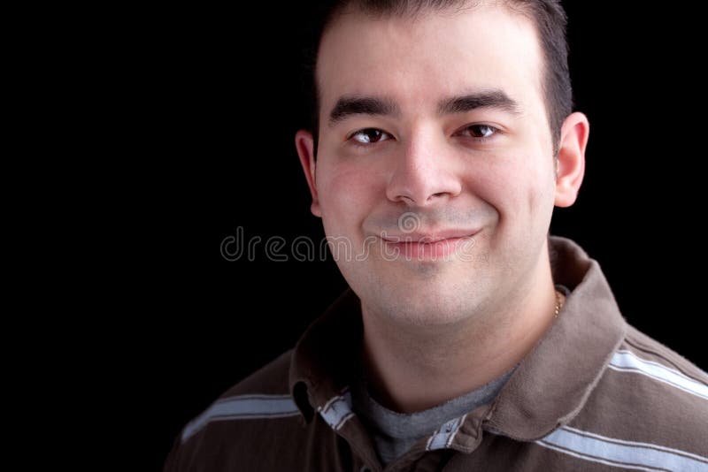 Smiling Man stock photo. Image of dimples, dark, shirt - 19852244