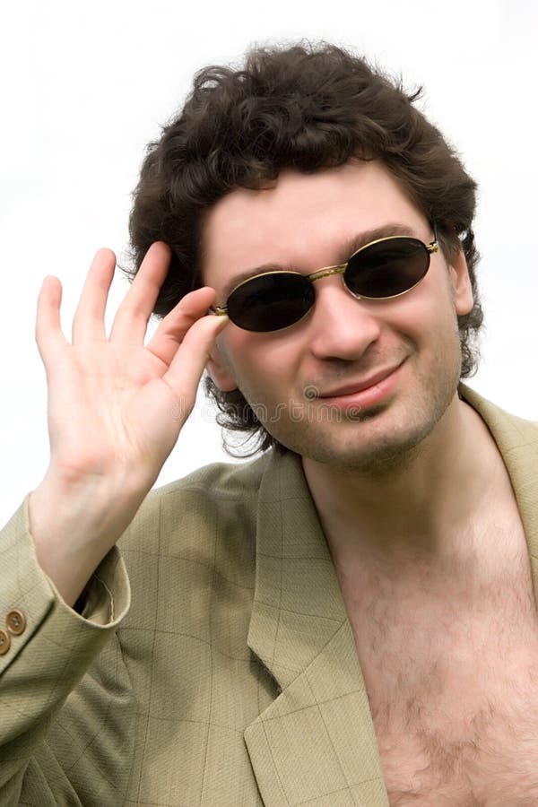 Smiling man. stock photo. Image of lasses, casual, intelligence - 5522654