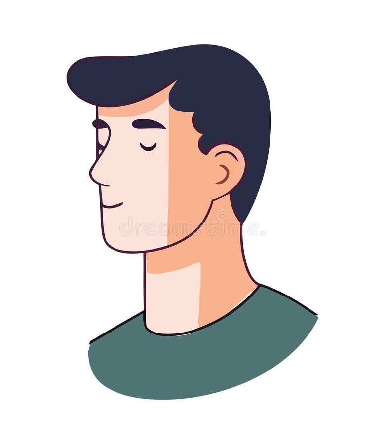 Smiling Man Avatar Face Icon Design Stock Illustration - Illustration ...