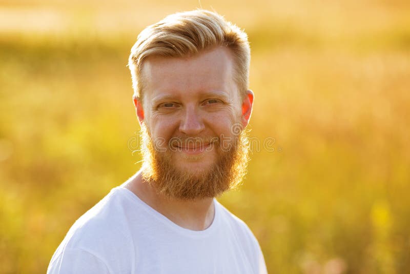 Smiling Man with a Big Red Beard Stock Image - Image of laughs ...