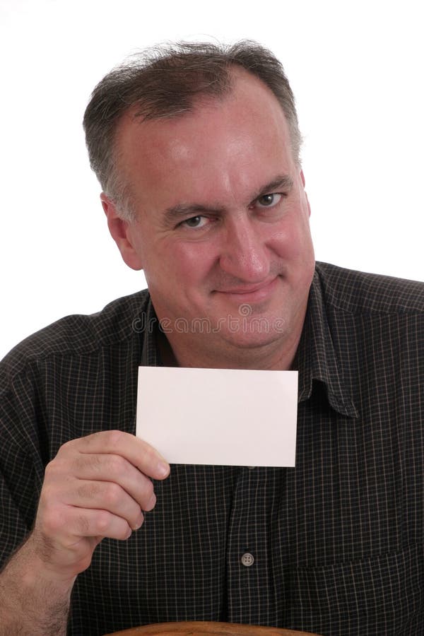Smiling Man Blank Card 2 stock image. Image of business - 745419