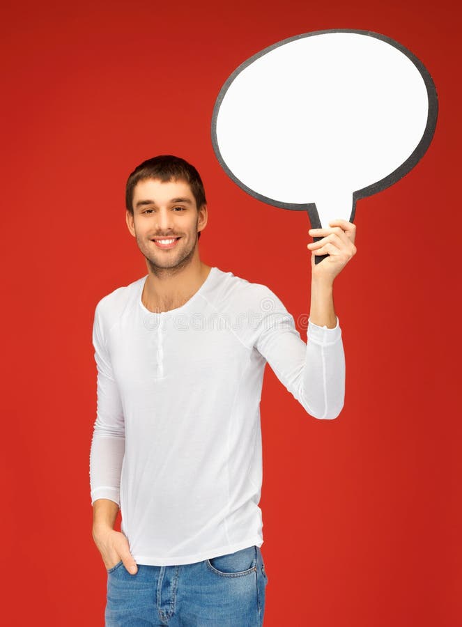 Smiling Man with Blank Text Bubble Stock Image - Image of gentleman ...