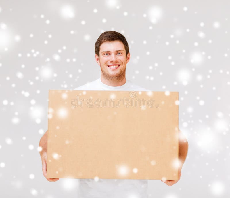 Man Carrying Carton Heavy Box Stock Photo - Image of sales, pack: 32888180