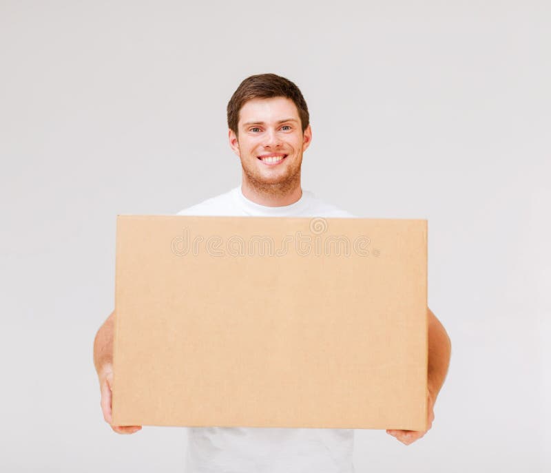 Man Carrying Carton Heavy Box Stock Photo - Image of sales, pack: 32888180