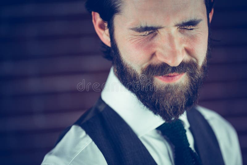 Smiling Man with Eyes Closed Stock Image - Image of lifestyle ...