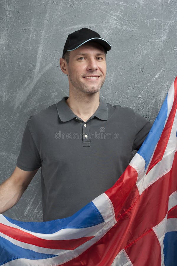 Portrait Mid Adult Man Against British Flag Stock Photos - Free ...