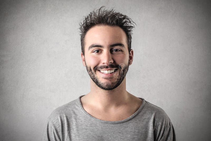 Smiling man stock image. Image of wall, color, portrait - 35808823