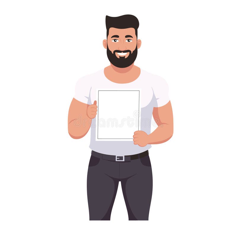 Man Holding Empty Sign Stock Illustrations – 6,914 Man Holding Empty ...