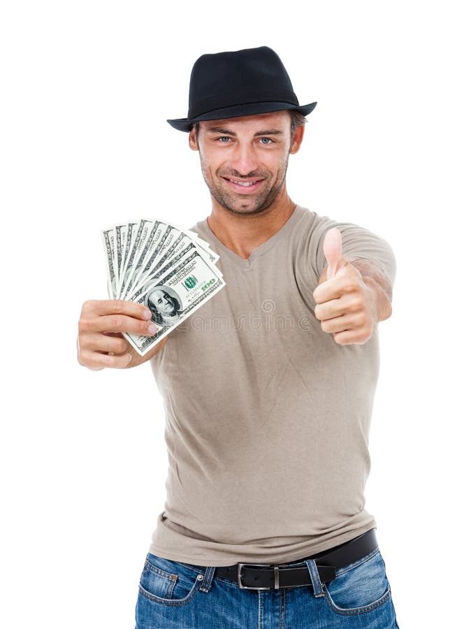 Smiling Man Holding Money Stock Photos - Download 5,164 Royalty Free Photos