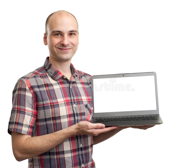 1,318 Smiling Bald Man Laptop Stock Photos - Free & Royalty-Free Stock ...