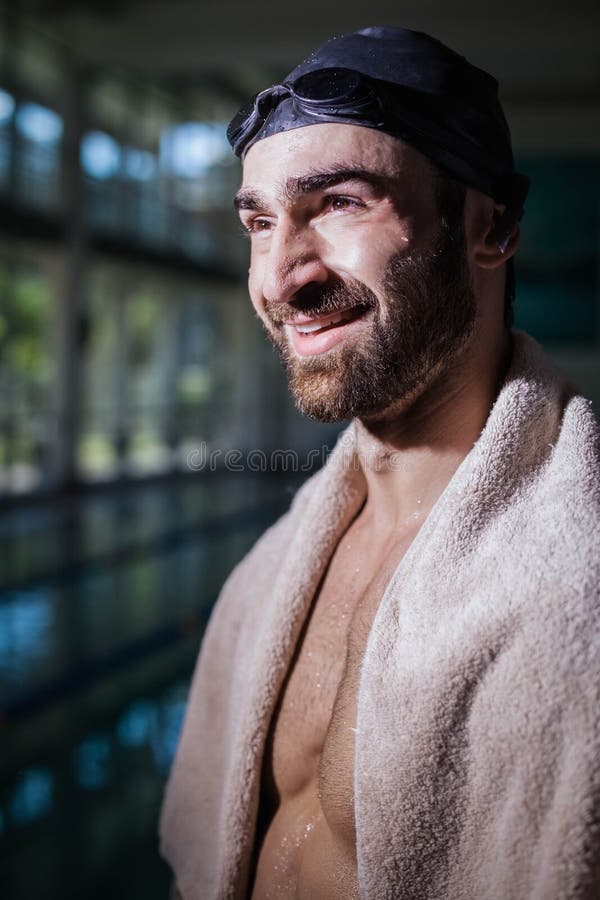 Smiling Man Looking at Something Stock Photo - Image of care, leisure ...