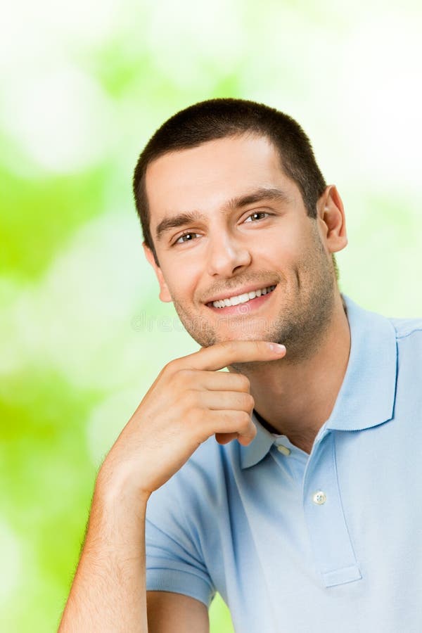 Smiling man, outdoors stock image. Image of happiness - 15175463
