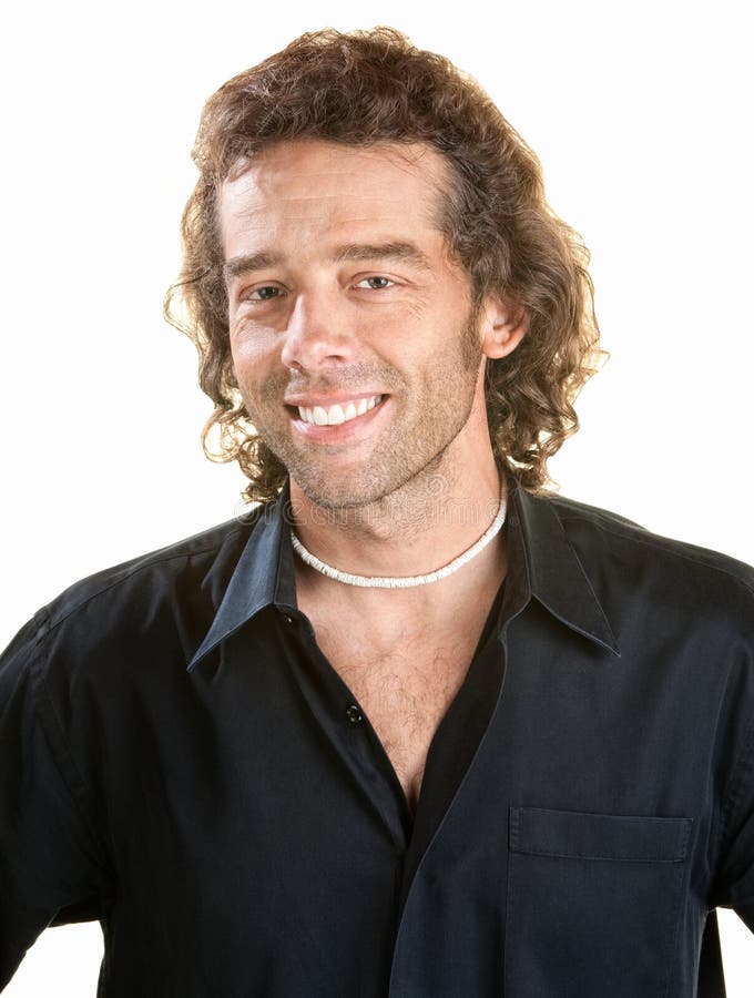 Smiling Man Over White stock photo. Image of personality - 25630588