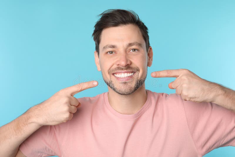 Smiling Man with Perfect Teeth Stock Photo - Image of clean, oral ...