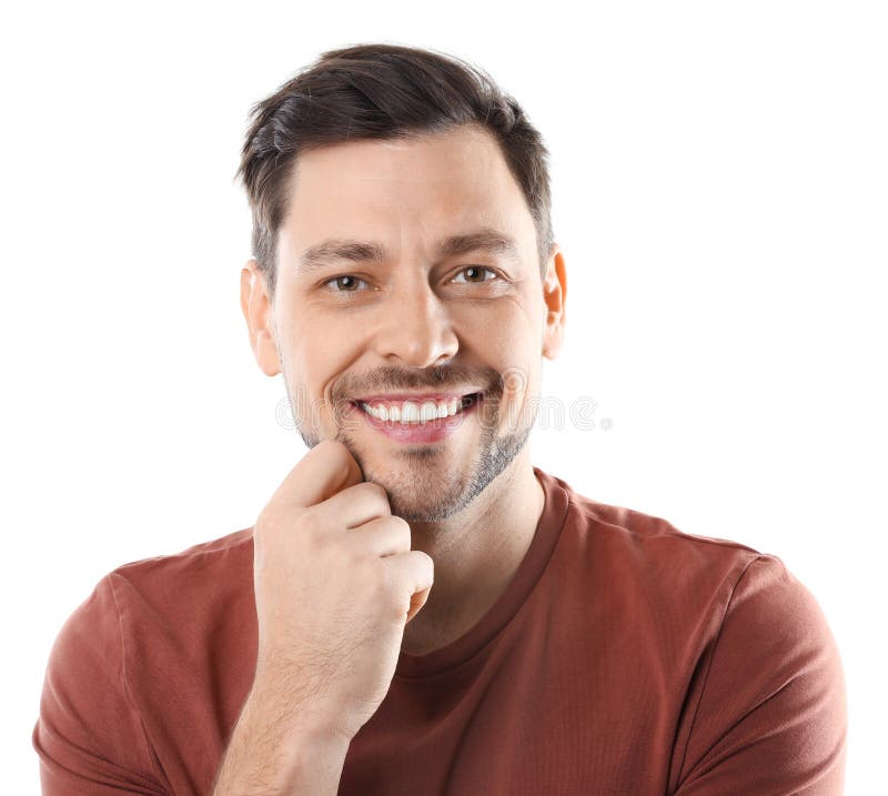 Smiling Man with Perfect Teeth Stock Photo - Image of clinic, clean ...