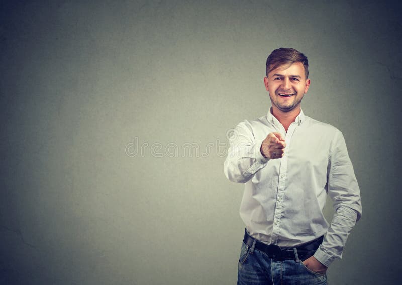 Adult Smiling Man Speaking on Phone Holding Finger Up Stock Photo ...