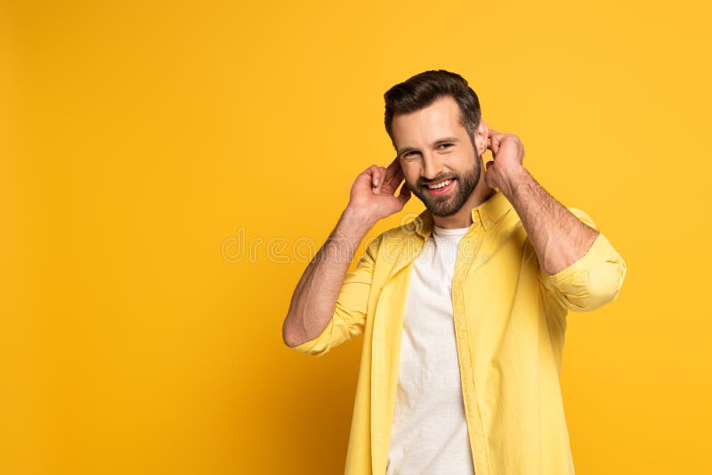 Smiling Man Showing Gesture In Deaf And Dumb Language Stock Image Image Of Symbol Happiness