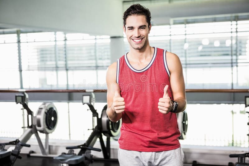 Smiling Man Showing Thumbs Up Stock Photo - Image of health ...