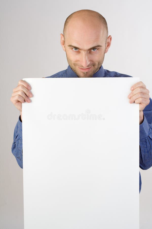 Smiling Man with Sign stock image. Image of sign, empty - 3653481