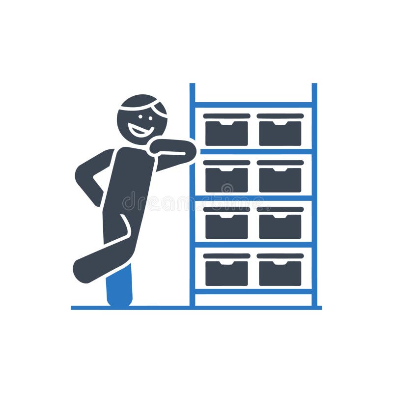 Smiling Man by Storage Icon Stock Vector - Illustration of leaning ...