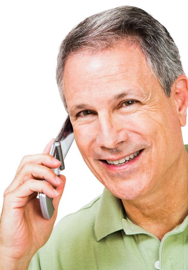 Smiling Man Talking on Mobile Stock Photo - Image of cell, connection ...