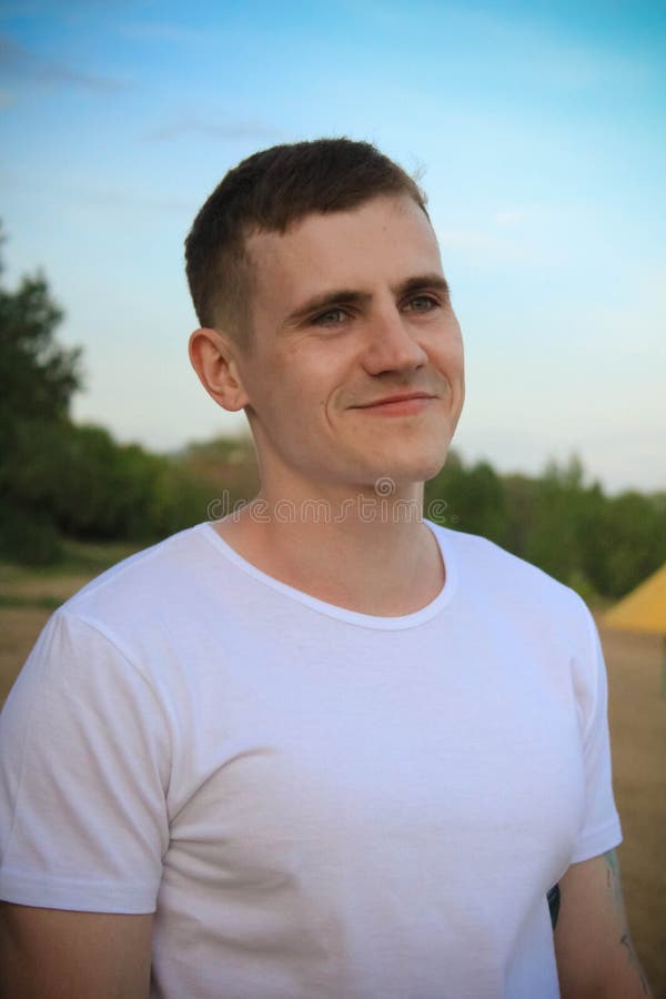 Smiling Man in White Clothes Stock Photo - Image of body, executive ...