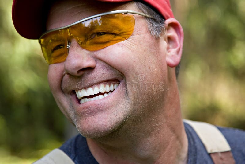 Smiling worker man stock image. Image of happiness, eyes - 10156851